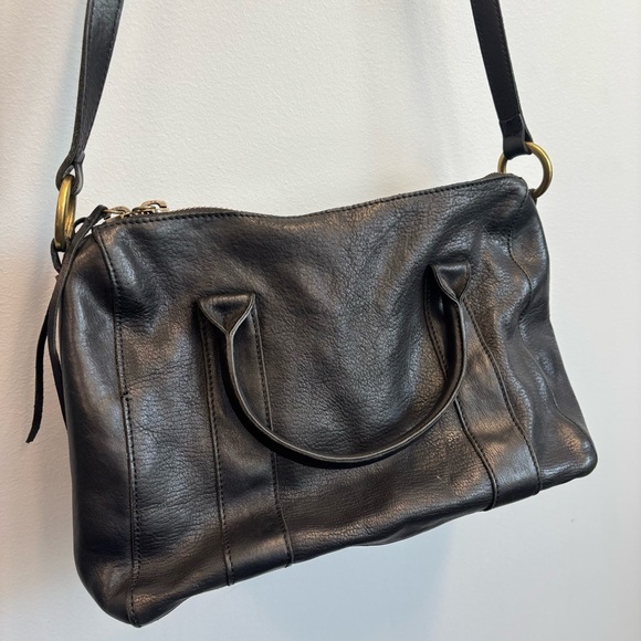 J. Crew | Bags | J Crew Black Leather Purse Satchel Crossbody Bag With ...